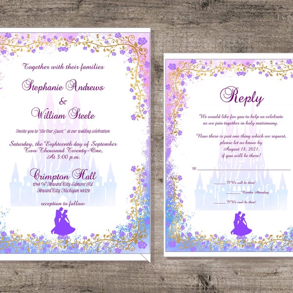 Cinderella Wedding Invitations - Etsy