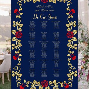 Digital Princess Wedding Seating Chart | Printable Wedding Seating ...