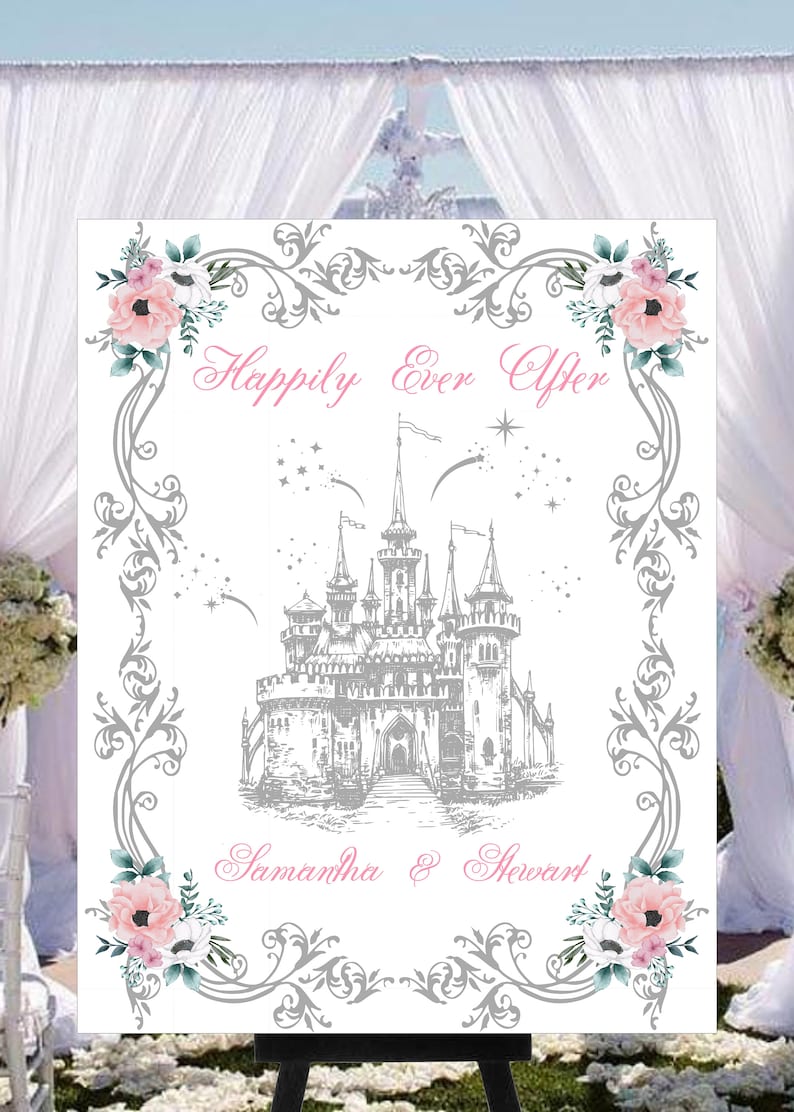 Digital Personalized Cinderella Castle Wedding Welcome Sign - Etsy