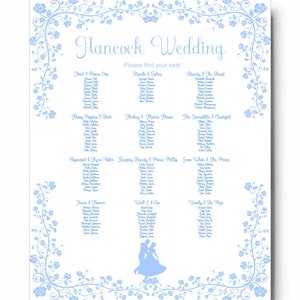 Cinderella Carriage Wedding Seating Table Sign Cinderella Seating Chart ...