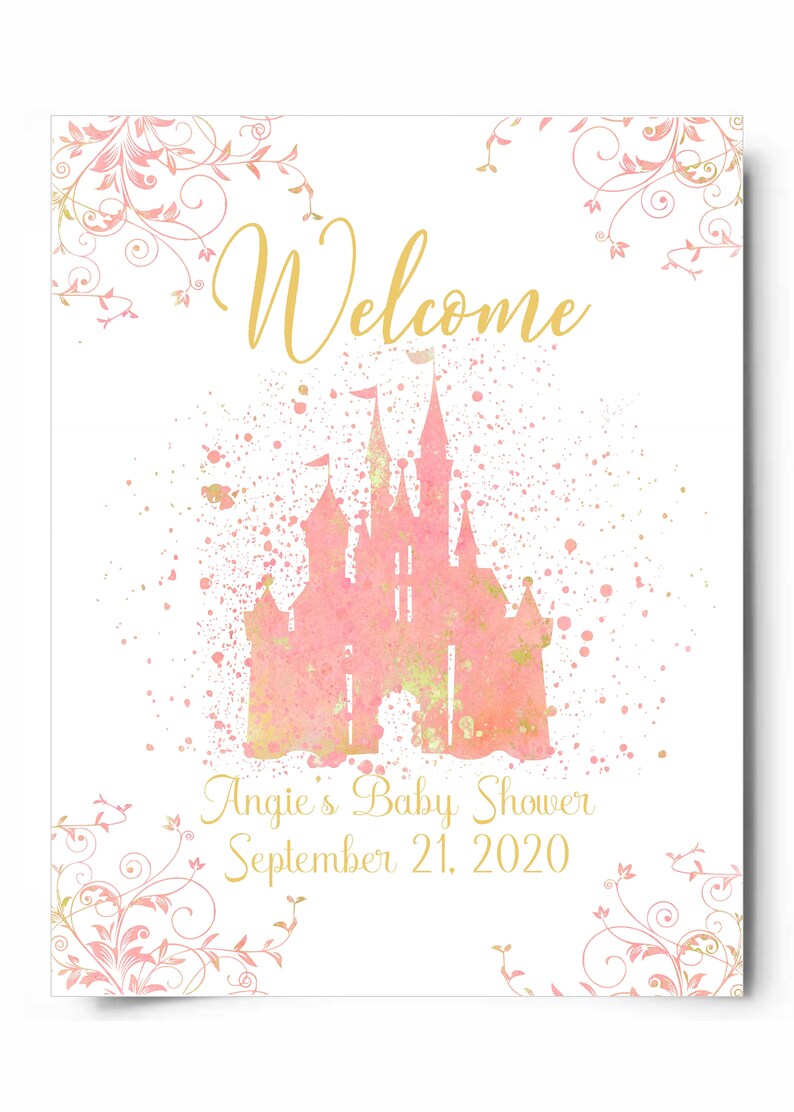 Fairy Tale Disney Castle Welcome Wedding Sign Baby Shower - Etsy