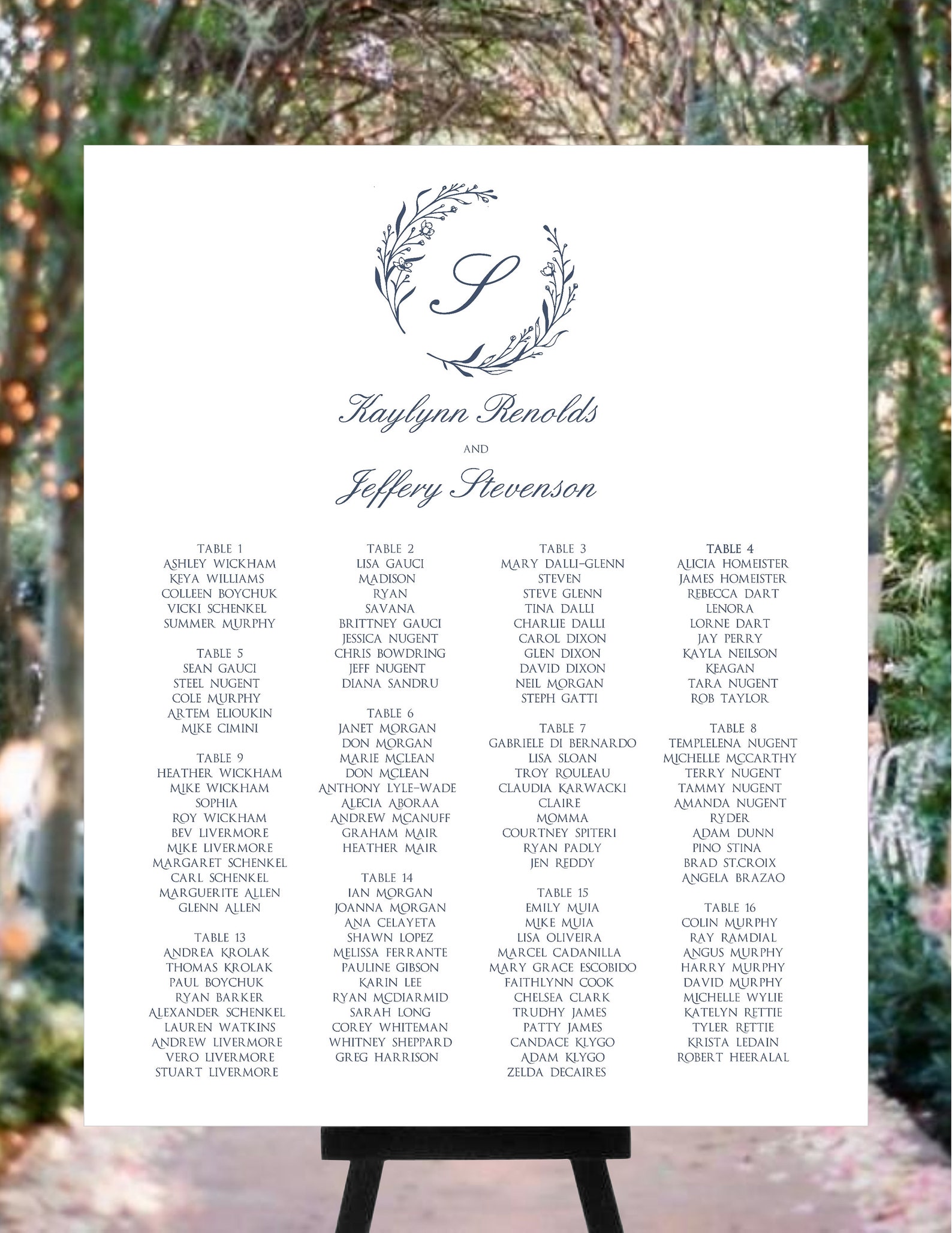 Seating Chart Wedding Vintage Monogram Seating Chart Sign - Etsy