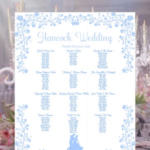 Cinderella Carriage Wedding Seating Table Sign Cinderella Seating Chart ...