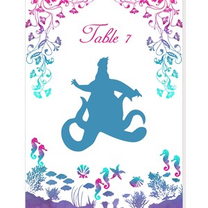 Watercolor Little Mermaid Table Numbers - Etsy