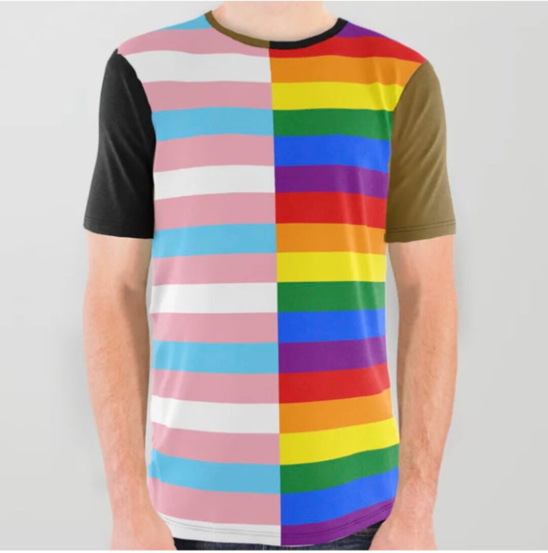 All Over Print Pride and Trans Graphic Tee - Etsy