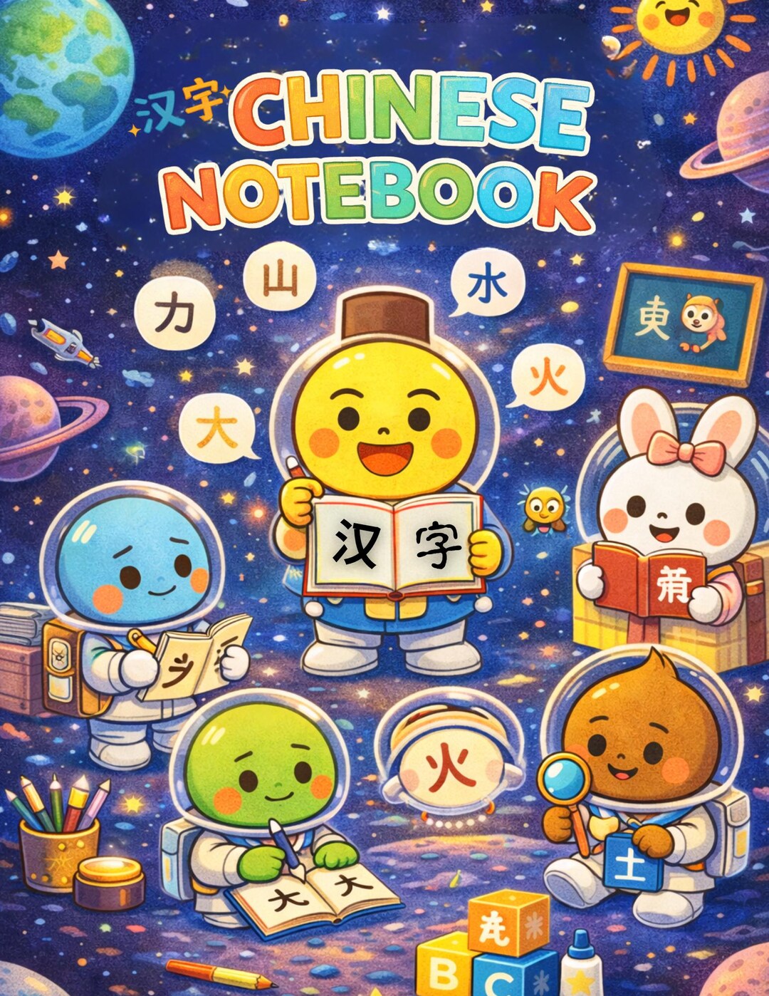 Chinese Writing Notebook for Kids | Hanzi Practice With Grids | Pinyin ...