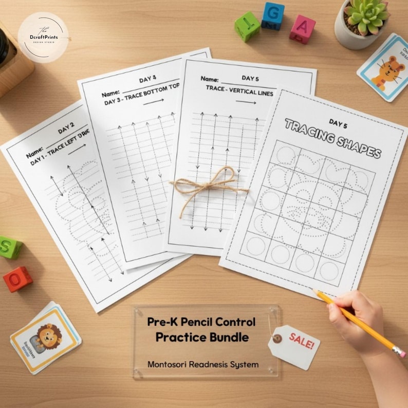 Pre-k Pencil Control Practice Worksheets | Montessori Fine Motor Skills ...