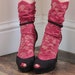RED Roses LACE Socks, Valentine Lace Socks, Dress up Mesh Socks, Floral ...