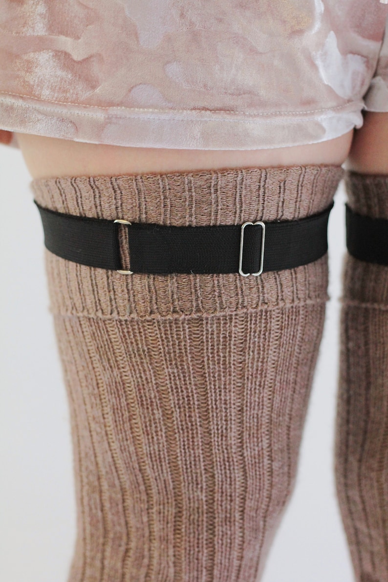 BLACK Elastic Clip Garters for THIGH High Socks Ideal for - Etsy UK