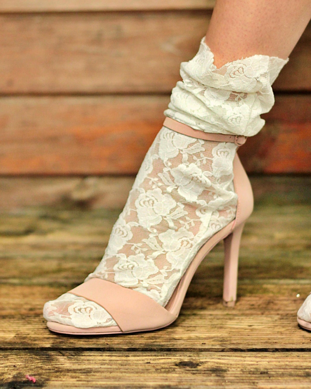 White Goth Bridal White ROSES LACE Socks - Dress up Mesh Socks - Lace ...