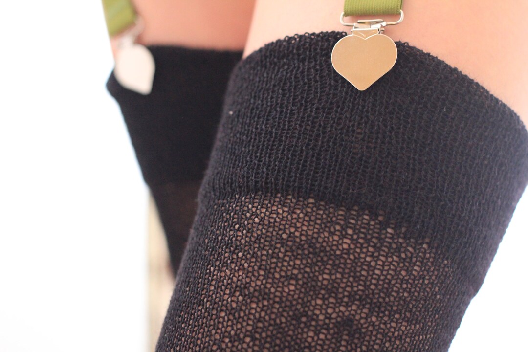 Handcrafted Merino Wool Thigh High Stockings: Victorian Velvet Over ...