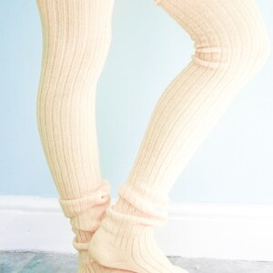 Butter CREAM Icing Vegan Thigh High Socks Creamy White Wool - Etsy UK