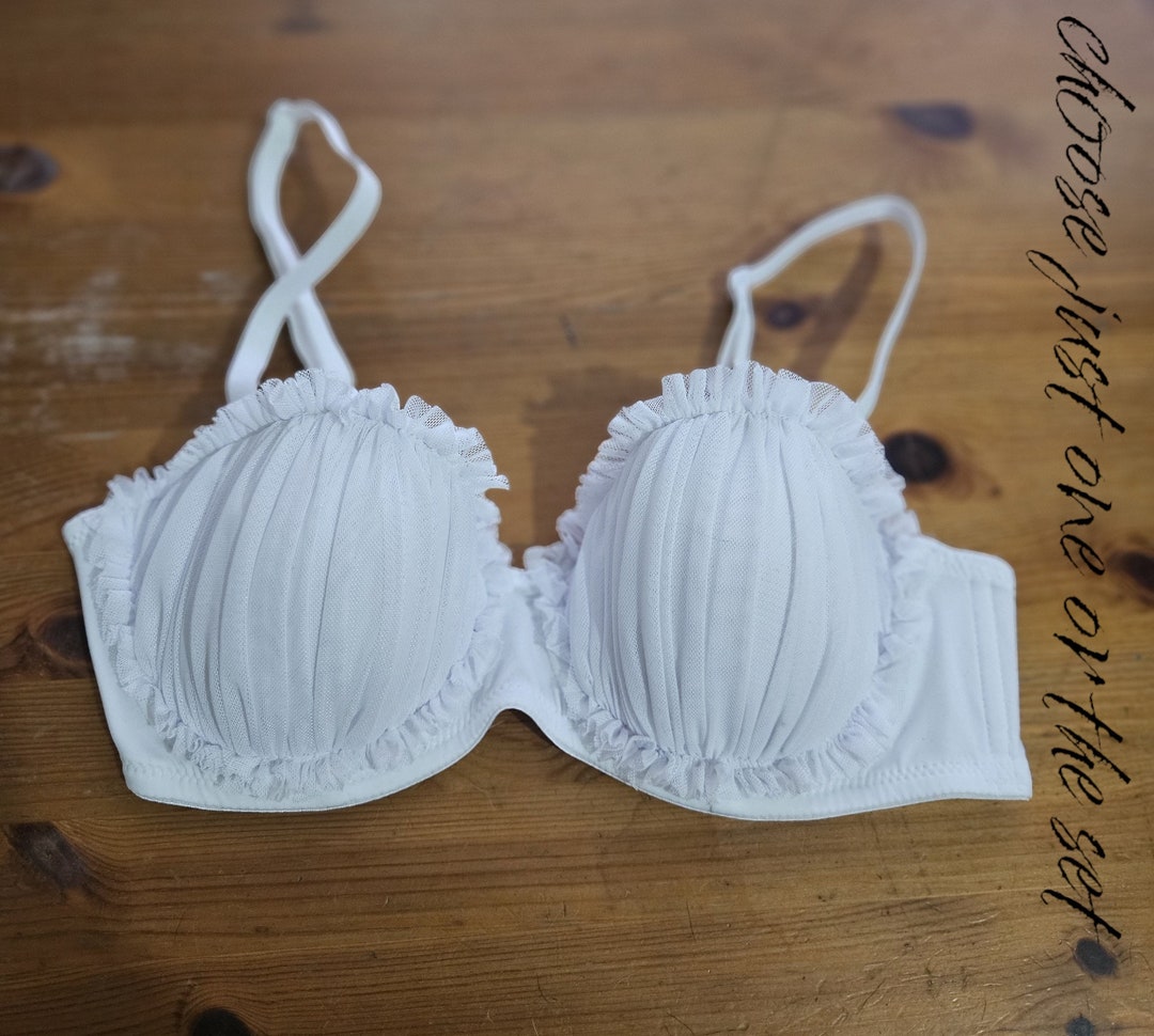 Balconette Adjustable Bra With Tulle Cups. Wedding, Sensual, Date Night ...
