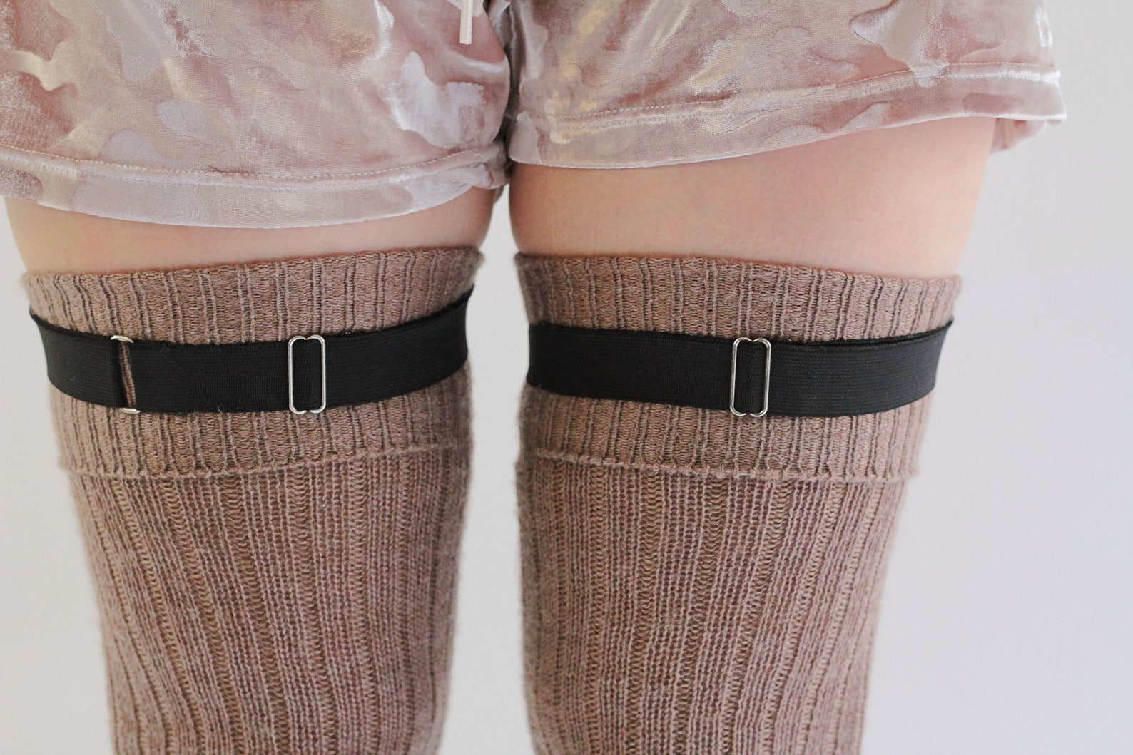 BLACK Elastic Clip Garters for THIGH High Socks Ideal for - Etsy UK