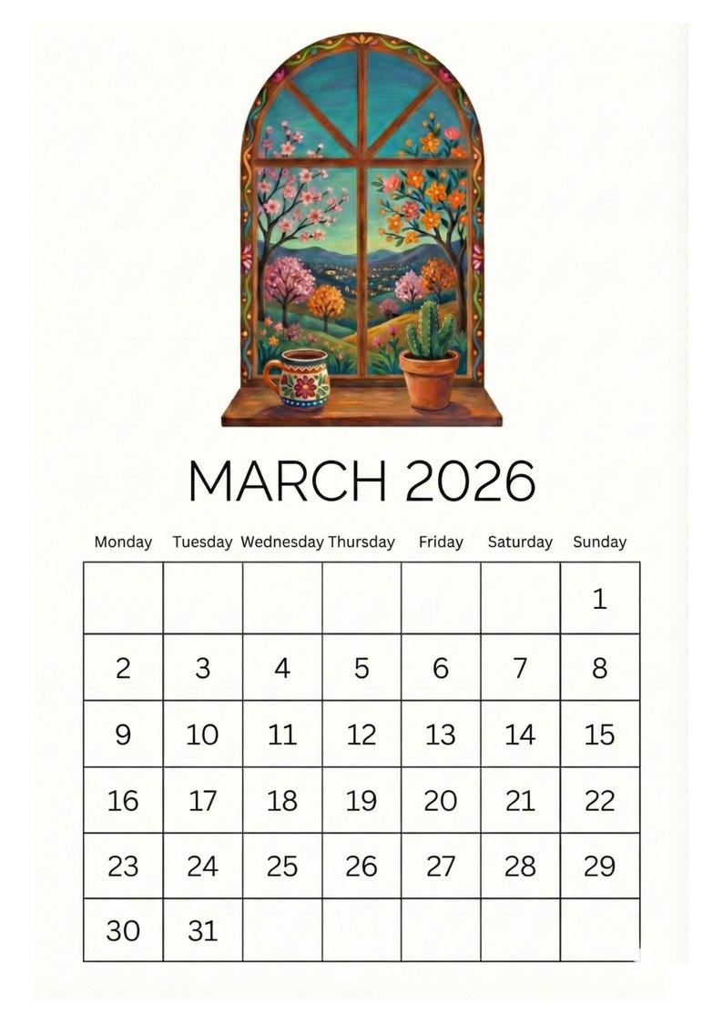 2026 Printable Wall Calendar – 12 Month A4 Digital Download - Etsy