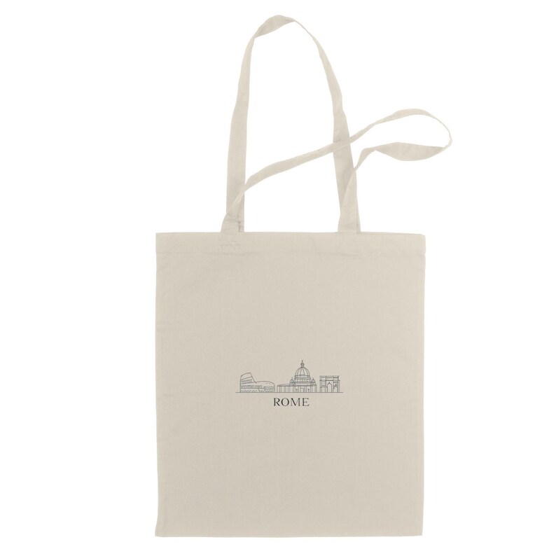 Rome Skyline Tote Bag, Minimal City Line Art Canvas Tote, Rome Travel ...