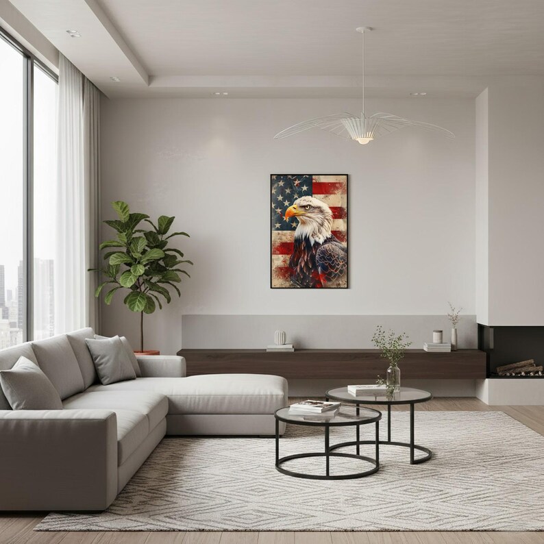 Bald Eagle American Symbol Poster, Vintage USA Flag Patriotic Print - Etsy