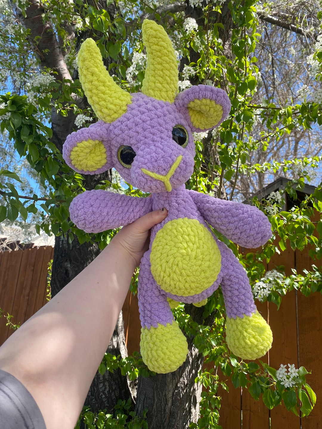 Goat Plush/// Stuffed Animal/// Handmade Crochet Bamphomet Stuffed Toy ...