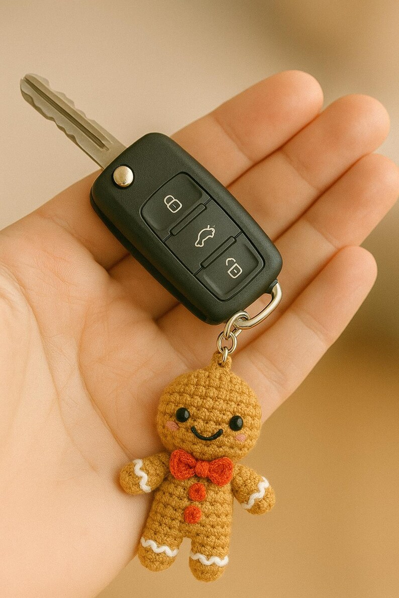 Gingerbread Man Keychain Crochet Pattern PDF | Mini Amigurumi Christmas ...