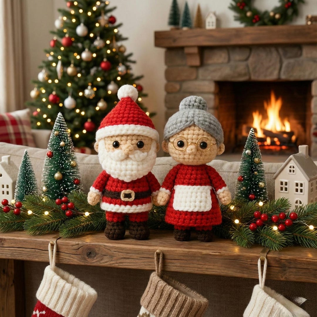 Santa & Mrs. Claus Crochet Pattern PDF | Christmas Amigurumi Couple ...