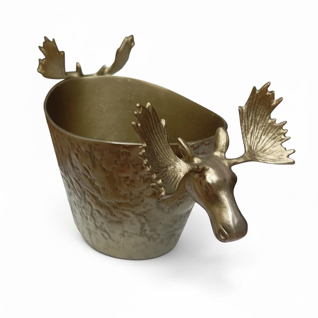 Antique Brass Finish Ice Bucket | Deer Handle Wine Chiller - Etsy