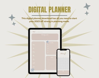 VIBEY Undated Digital Planner | iPad Planner | Daily, Weekly & Monthly ...