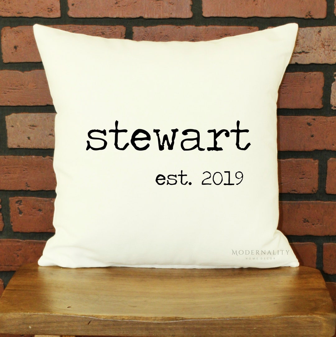 Typewriter Pillow, Personalized Throw Pillow, Last Name Pillow ...