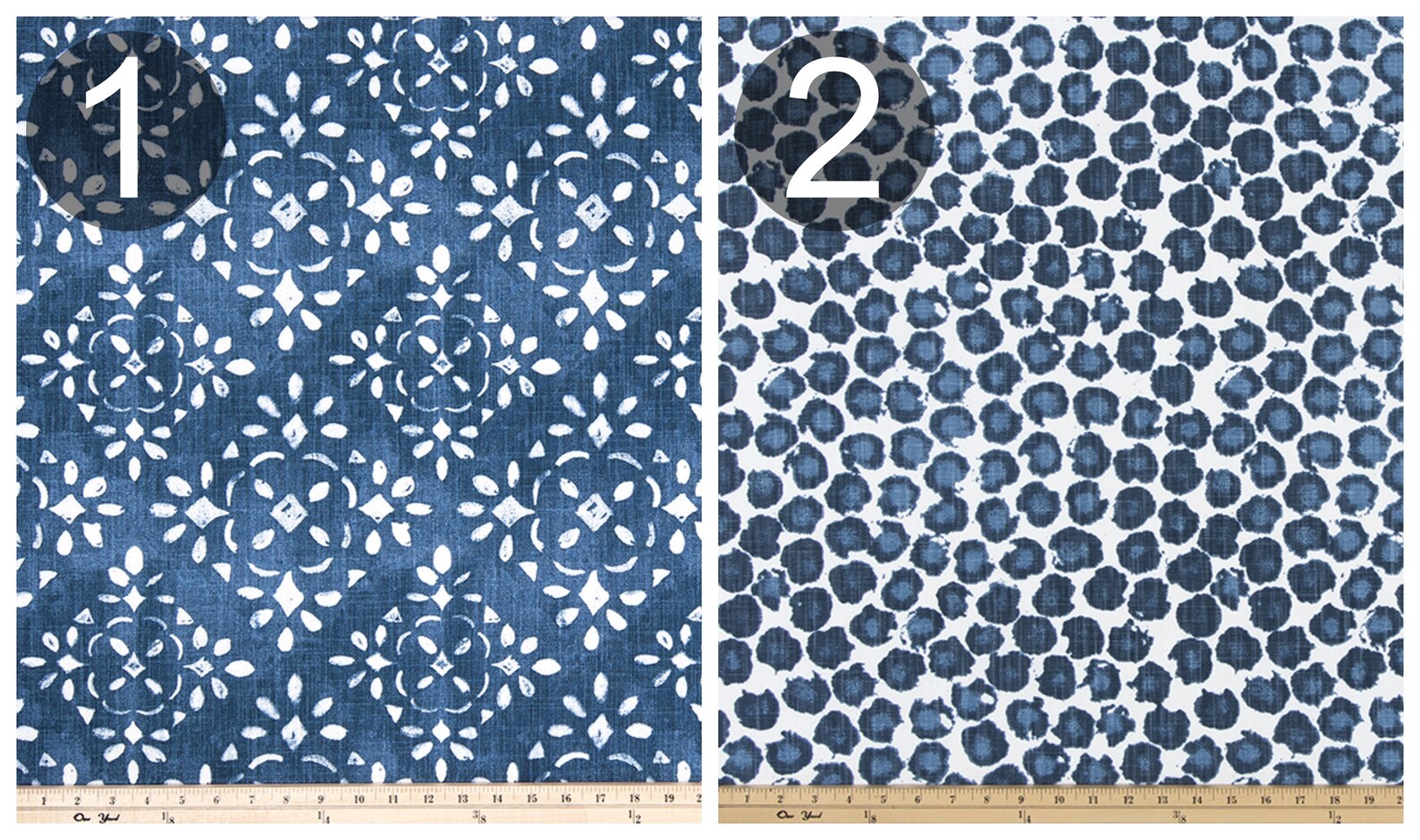Prussian Blue Designer Curtains- Drapery Panel Pair- Premier Prints ...