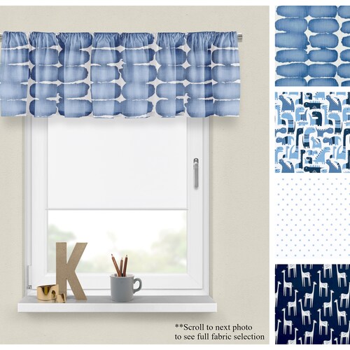 Spa Blue Valance Premier Prints Light Blue Window Panel - Etsy