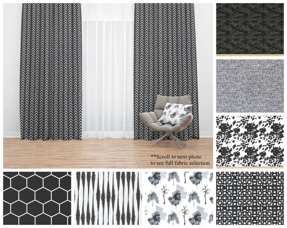 Ink Custom Drapes Premier Prints Soft Black Drapery Panels - Etsy