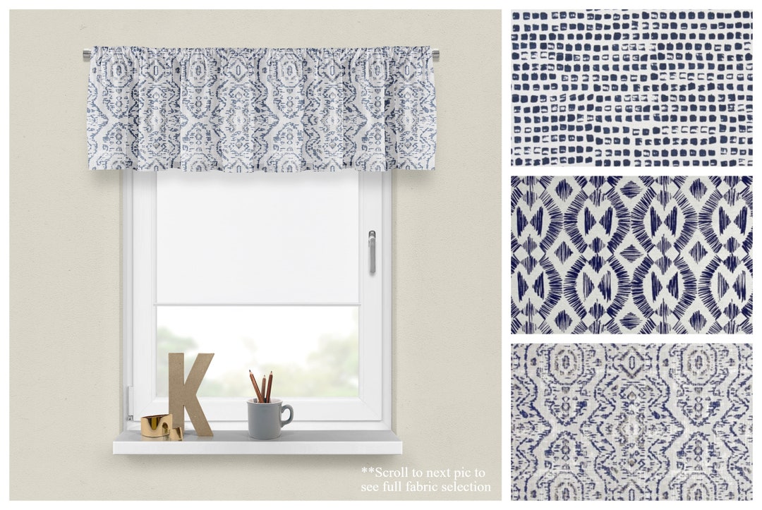 Space Blue Linen Valance- Premier Prints Belgian Linen Panel- Navy Blue ...
