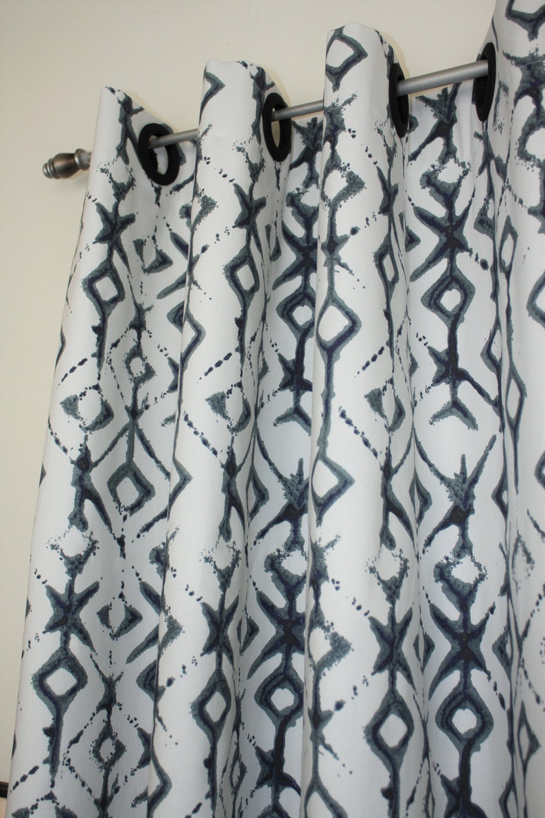 Vintage Indigo Window Curtains Pair of Drapery Panels - Etsy