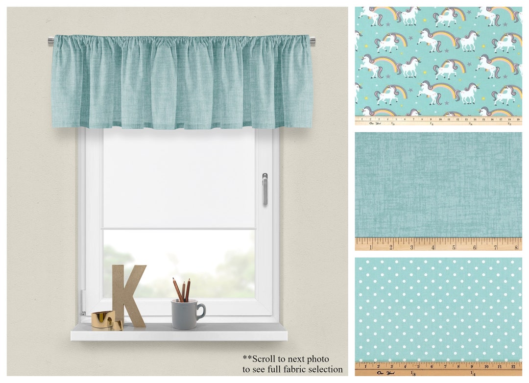Canal Aqua Valance- Premier Prints Blue Custom Drapery Panel- Modern ...