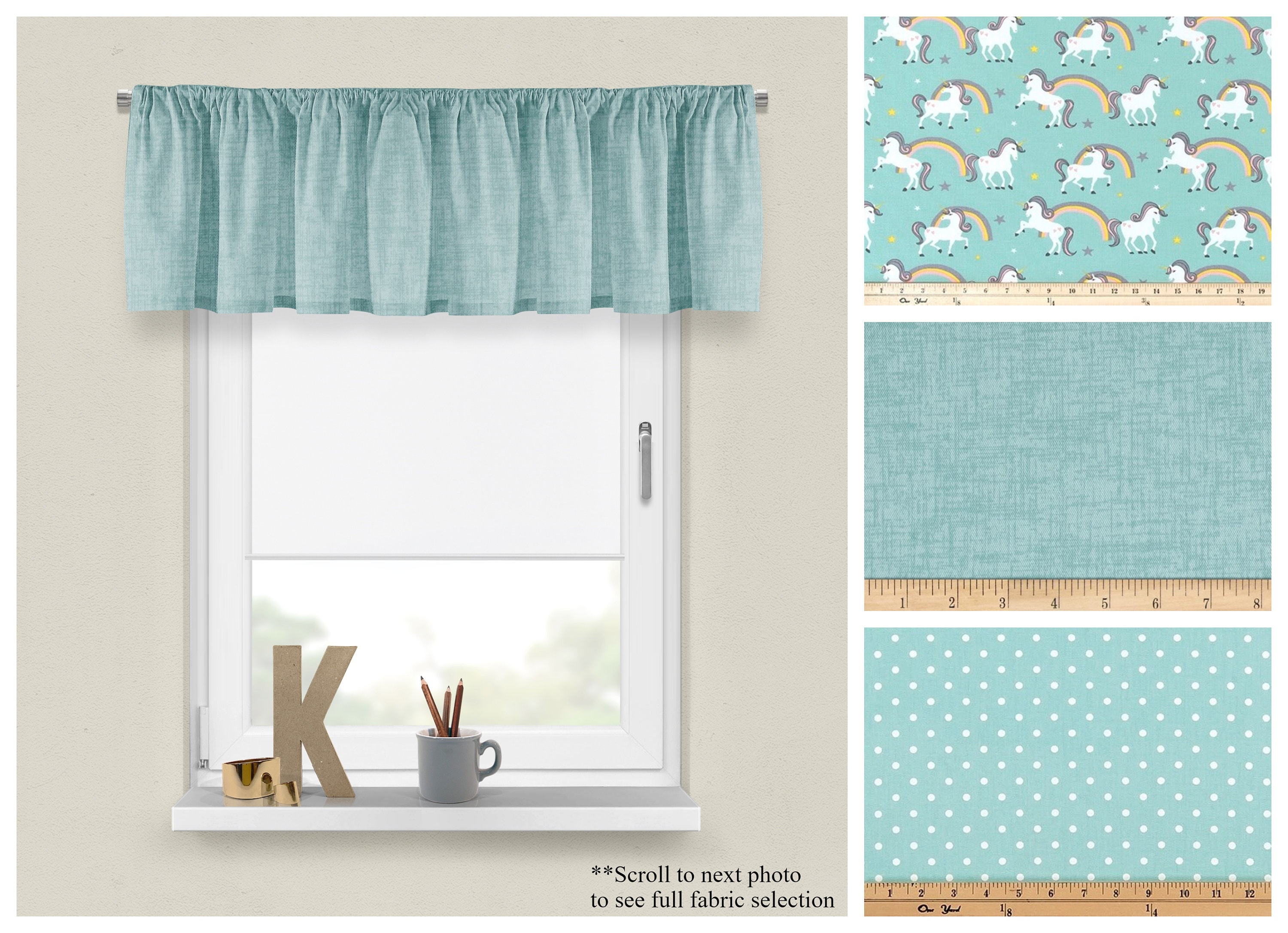 Canal Aqua Valance- Premier Prints Blue Custom Drapery Panel- Modern ...