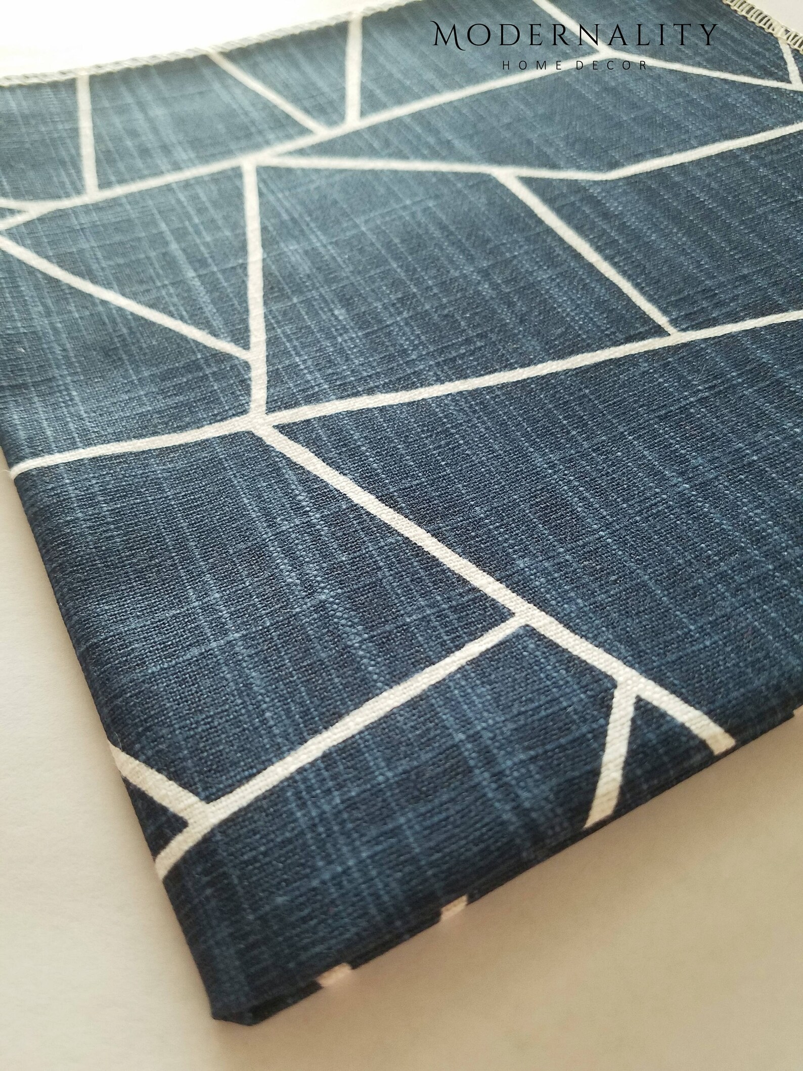 Italian Denim Decorative Valance Premier Prints Navy Designer - Etsy