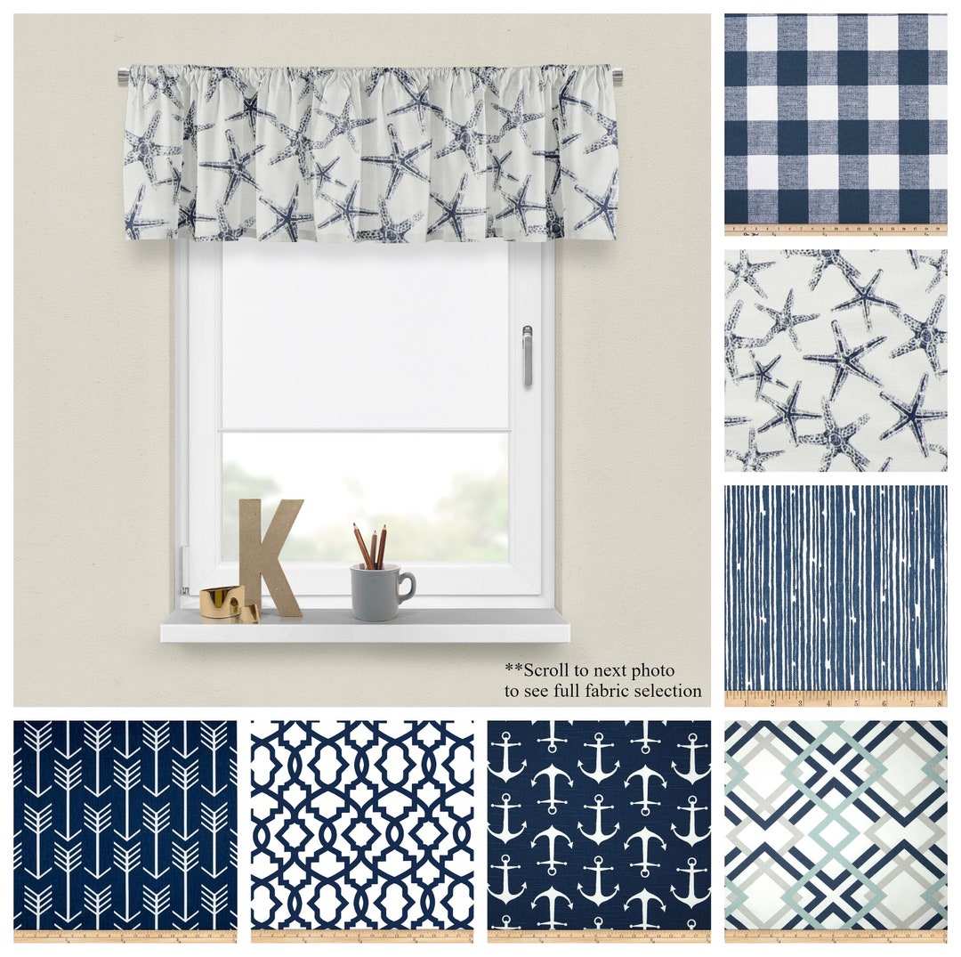 Premier Navy Window Valances- Premier Prints Blue Decorative Panel ...