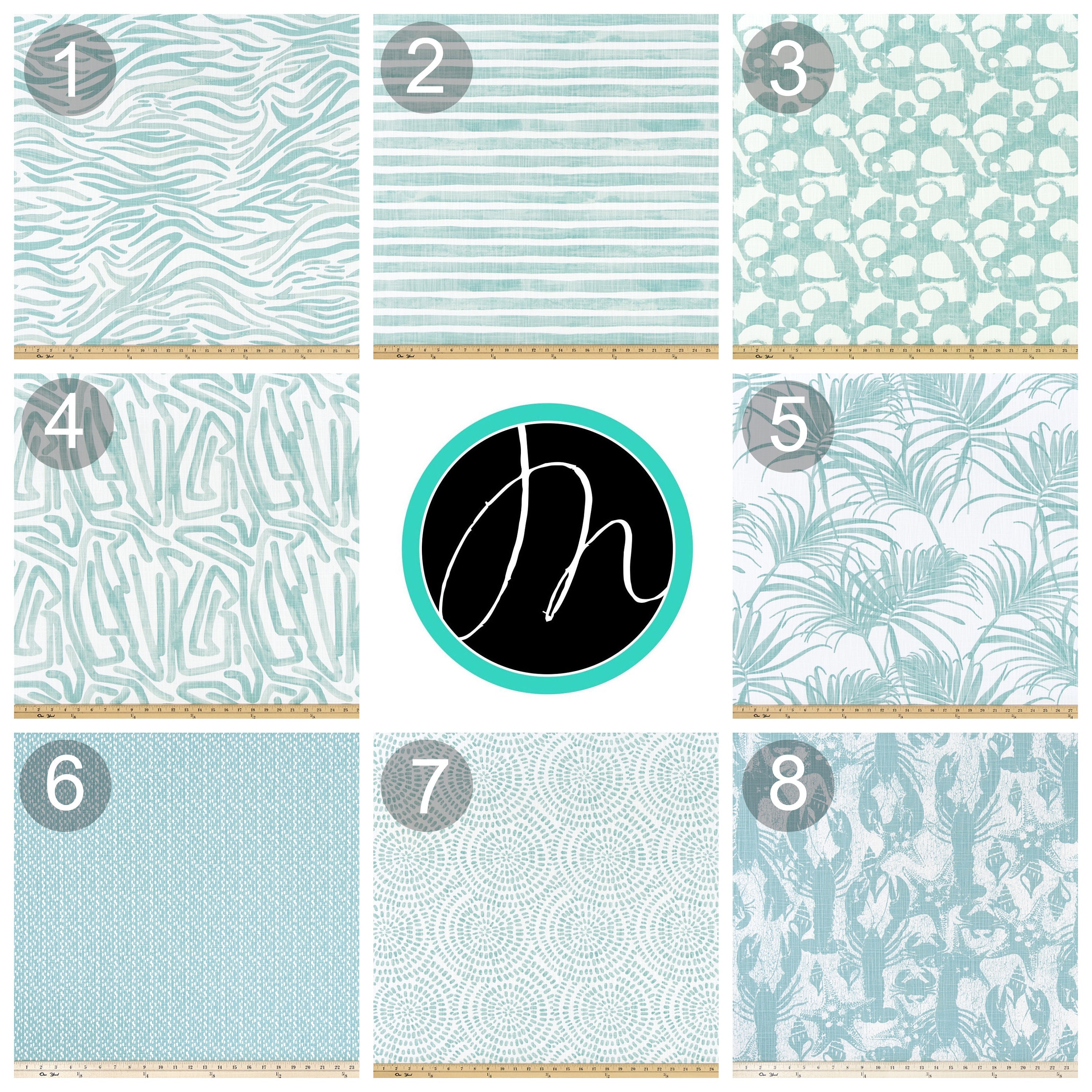 Cancun Aqua Valance- Premier Prints Blue Beach House Decor- Custom ...