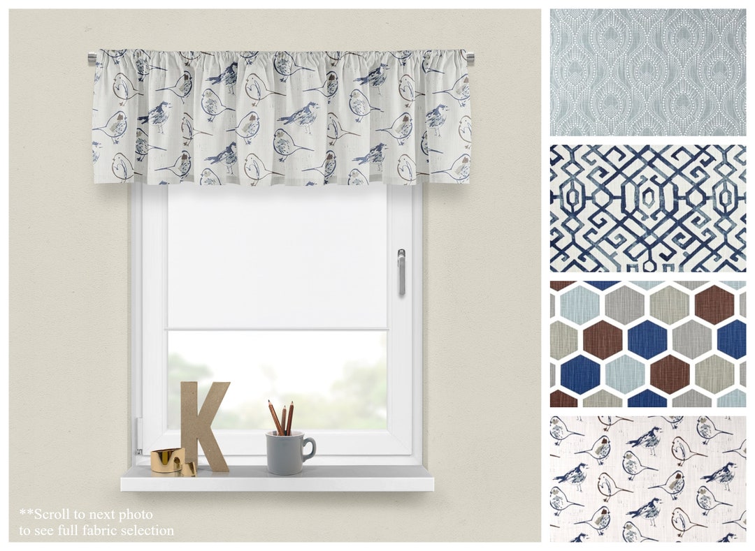 Elegant Regal Blue Valance- Kitchen, Dining, or Bedroom Light Blue Home ...