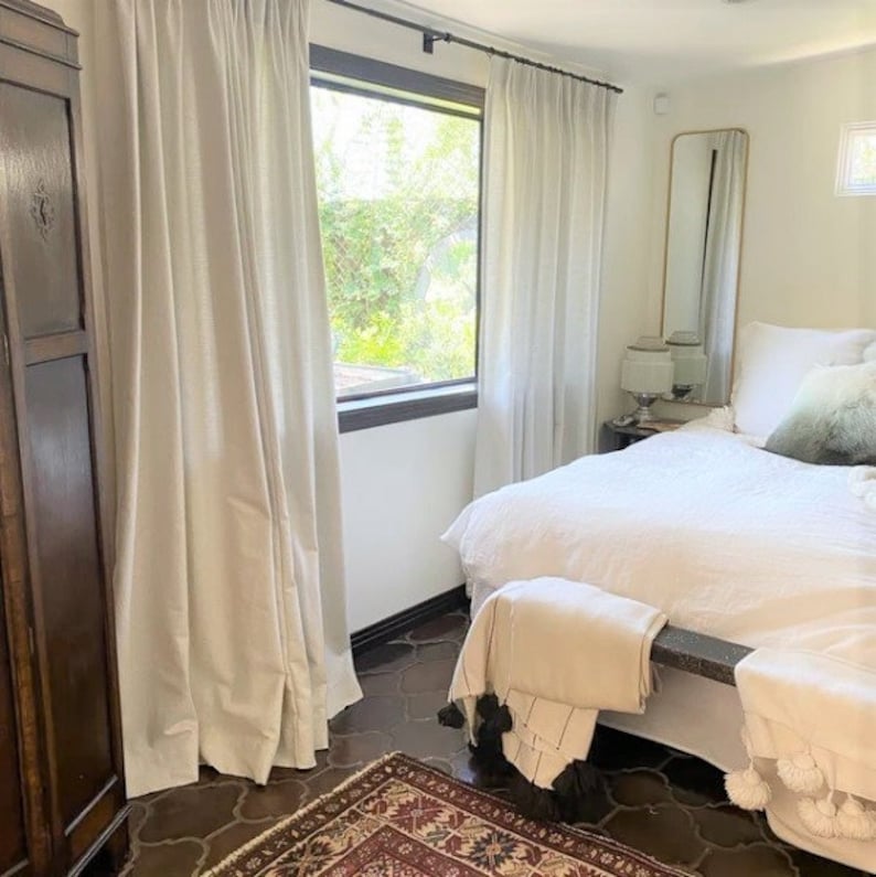 Solid Belgian Linen Curtains Drapery Panel Pair Natural or - Etsy