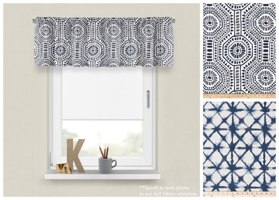 Italian Denim Belgian Linen Valance Premier Prints Navy Blue - Etsy