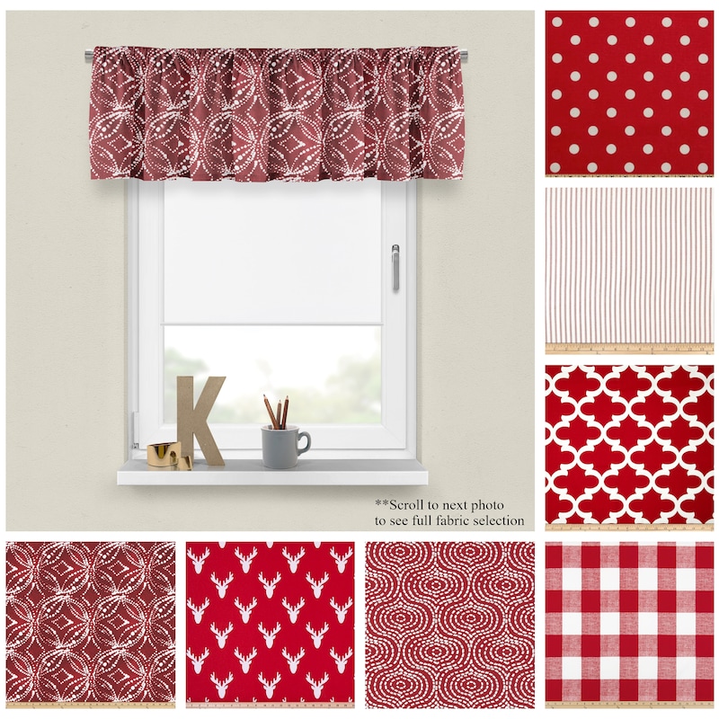 Red Striped Pocket Valance - Etsy
