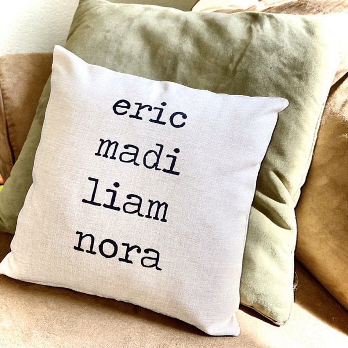 Custom Name Pillow Family Pillow Typewriter Pillow - Etsy