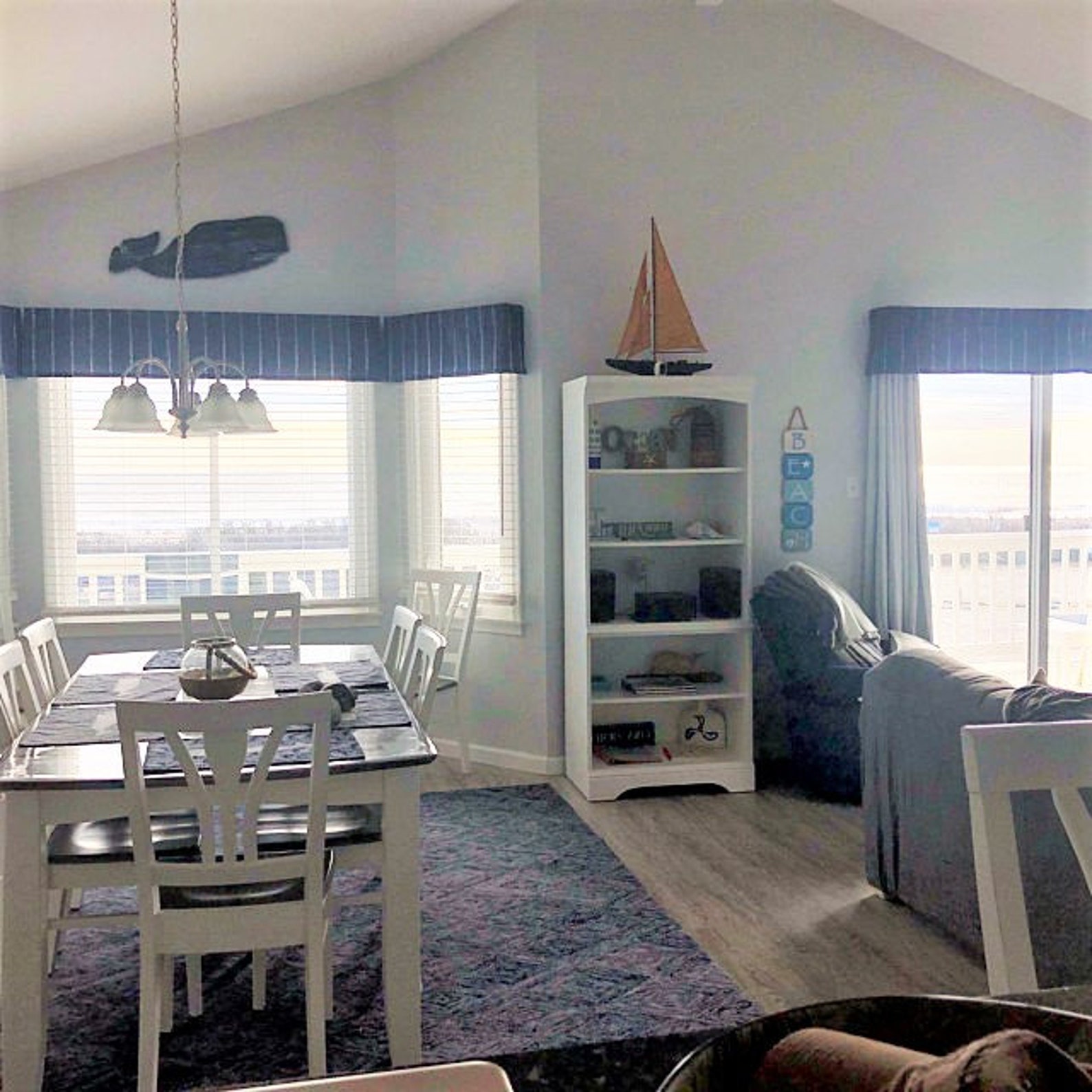 Vintage Indigo Blue Custom Valance- Premier Prints Navy Drapery Panel ...