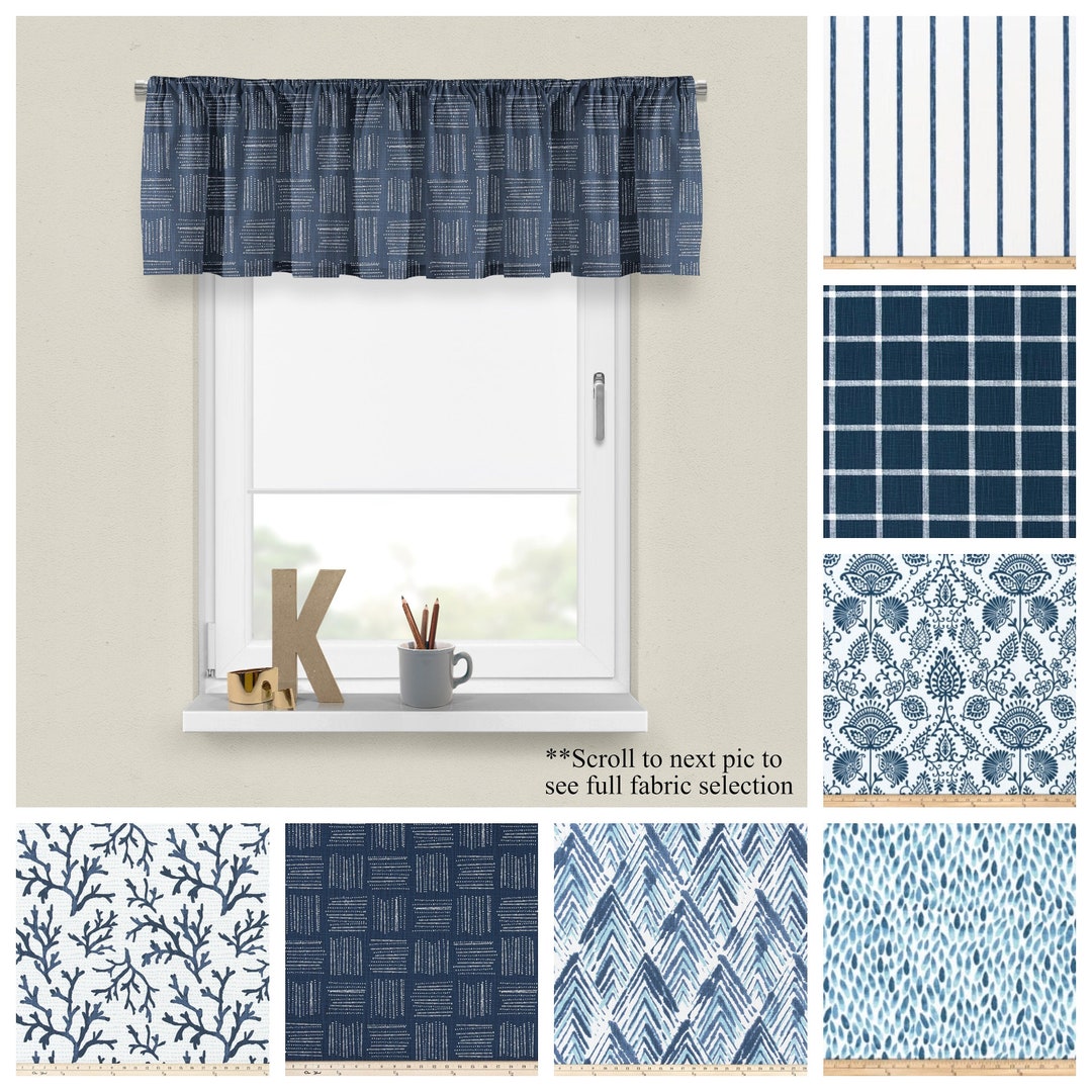 Italian Denim Decorative Valance- Premier Prints Navy Designer Window ...