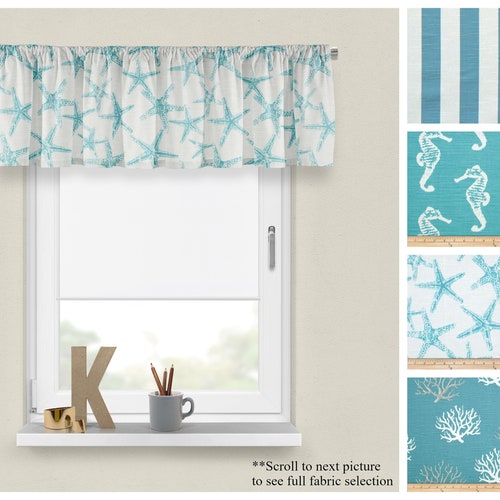 Cancun Aqua Valance Premier Prints Blue Beach House Decor - Etsy