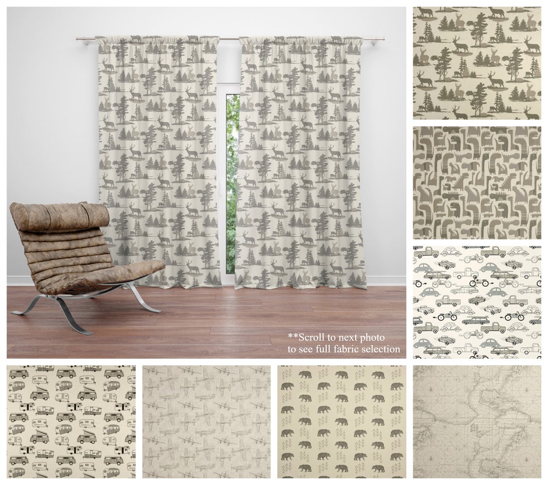 Greige Curtains- Beige Drapery Panels- Grey Curtains- Premier Prints ...