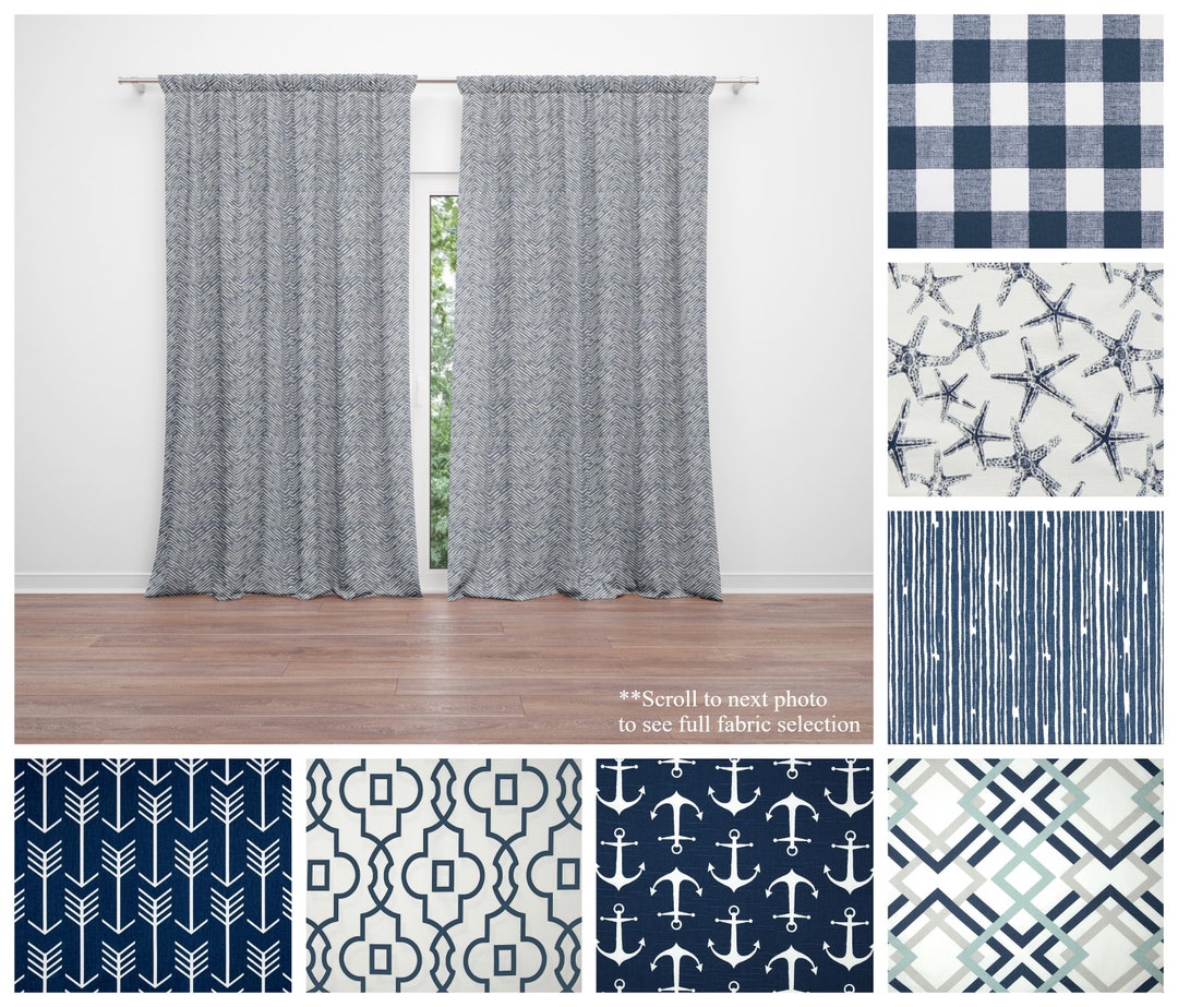 Premier Navy Blue Curtains Elegant Pair of Drapery Panels Premier ...