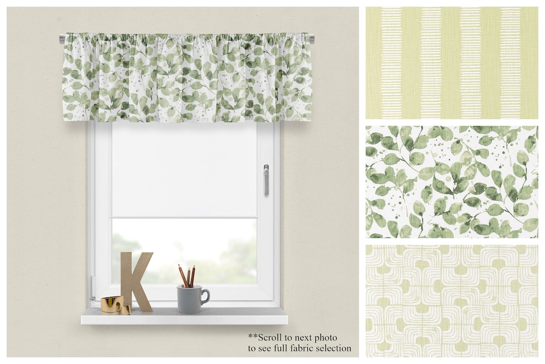 Endive Window Valance- Premier Prints Light Green Window Treatments ...