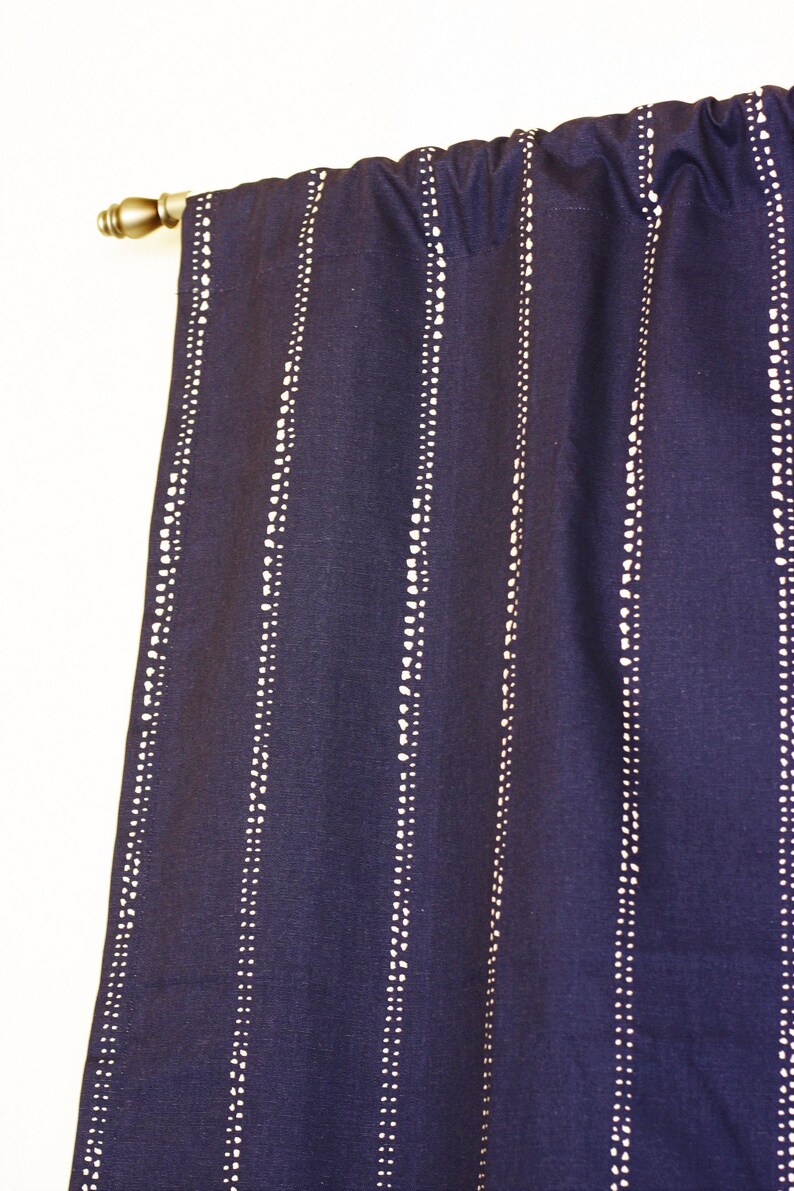 Vintage Indigo Window Curtains Pair of Drapery Panels - Etsy