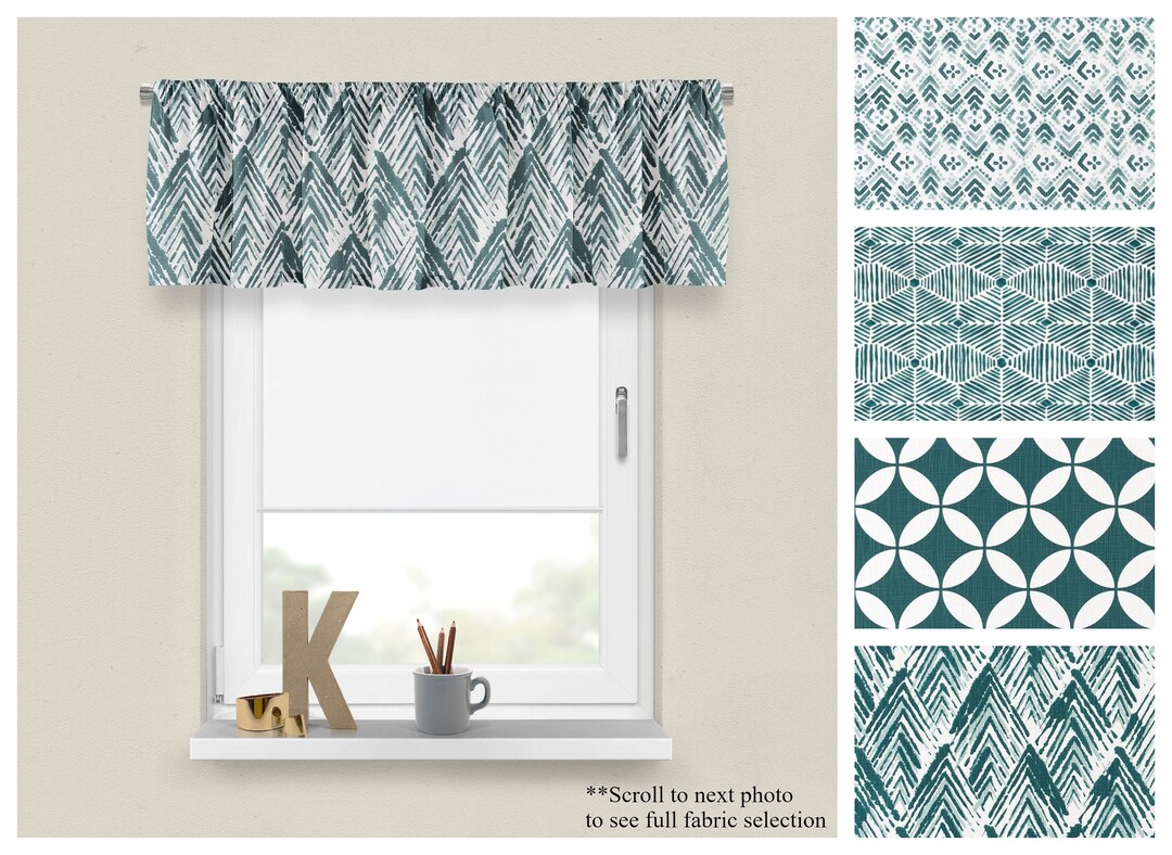 Plantation Blue Modern Window Valance- Premier Prints Teal Window ...
